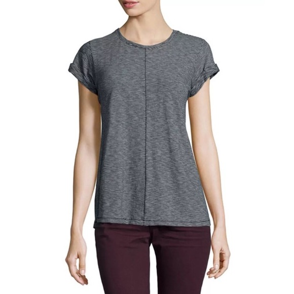 rag & bone | Tops | Rag Bone Striped Folded Sleeve Tee | Poshmark